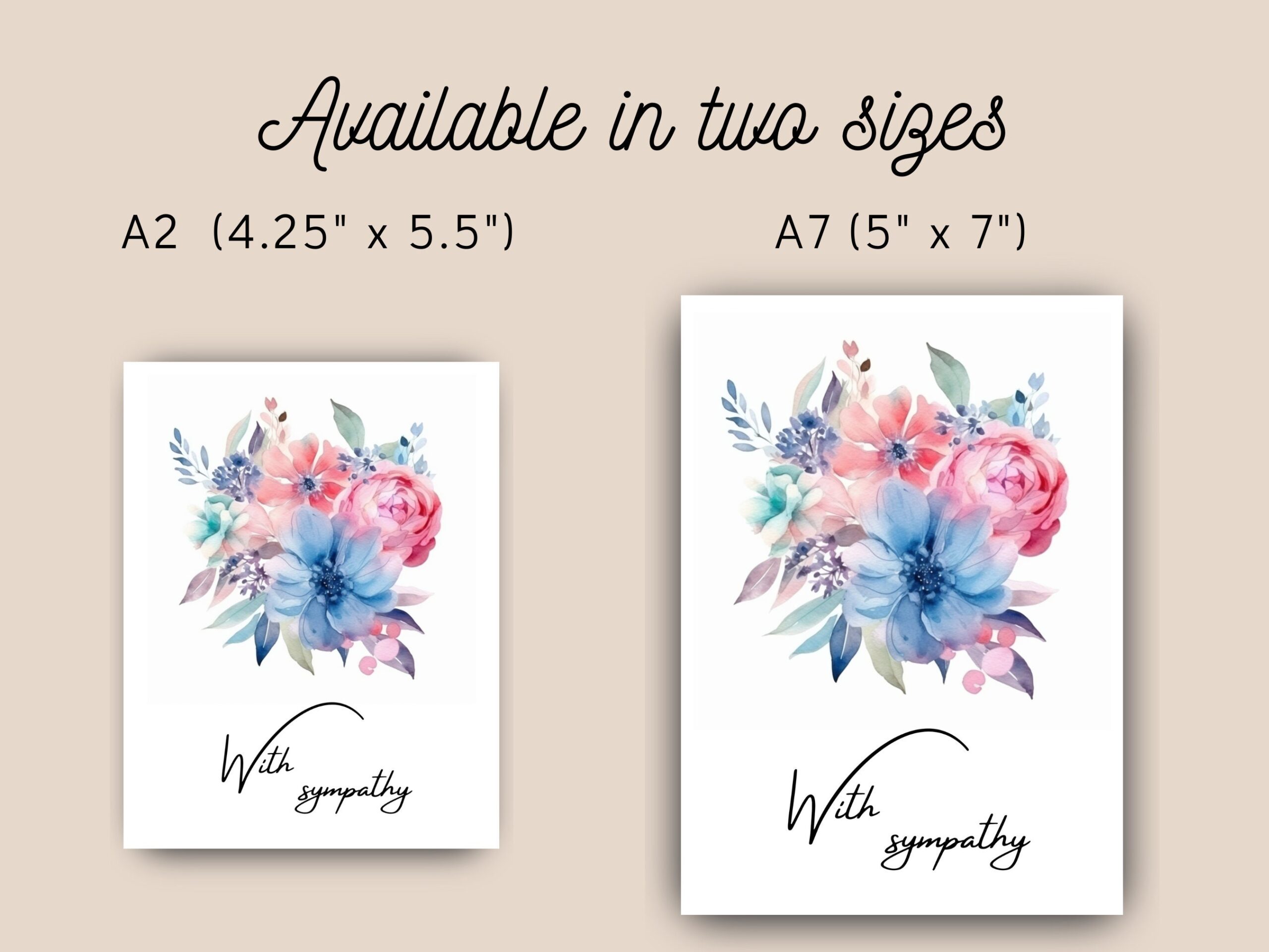 Blue And Pink Watercolor Flowers Sympathy Card – Moulton & Main